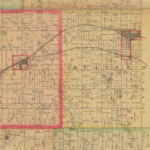 Polk County Iowa 1885 Old Wall Map With Landowner Names Farm Lines ...