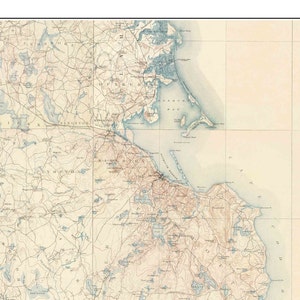 Cape Cod 1890 USGS Old Topographic Map WIDE Custom Composite of 12 USGS ...