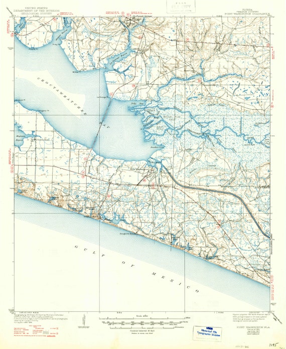 Point Washington 1939 1947 Old Topo Map Seagrove Beach | Etsy