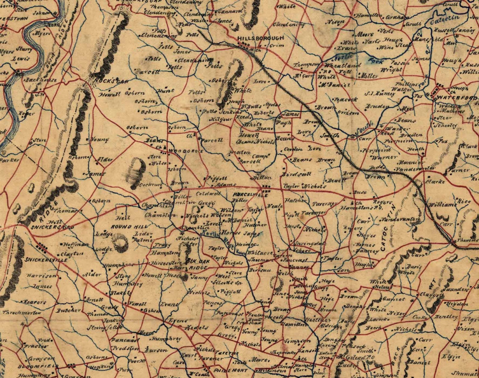 Loudoun County and More Virginia 1864 Old Wall Map With - Etsy