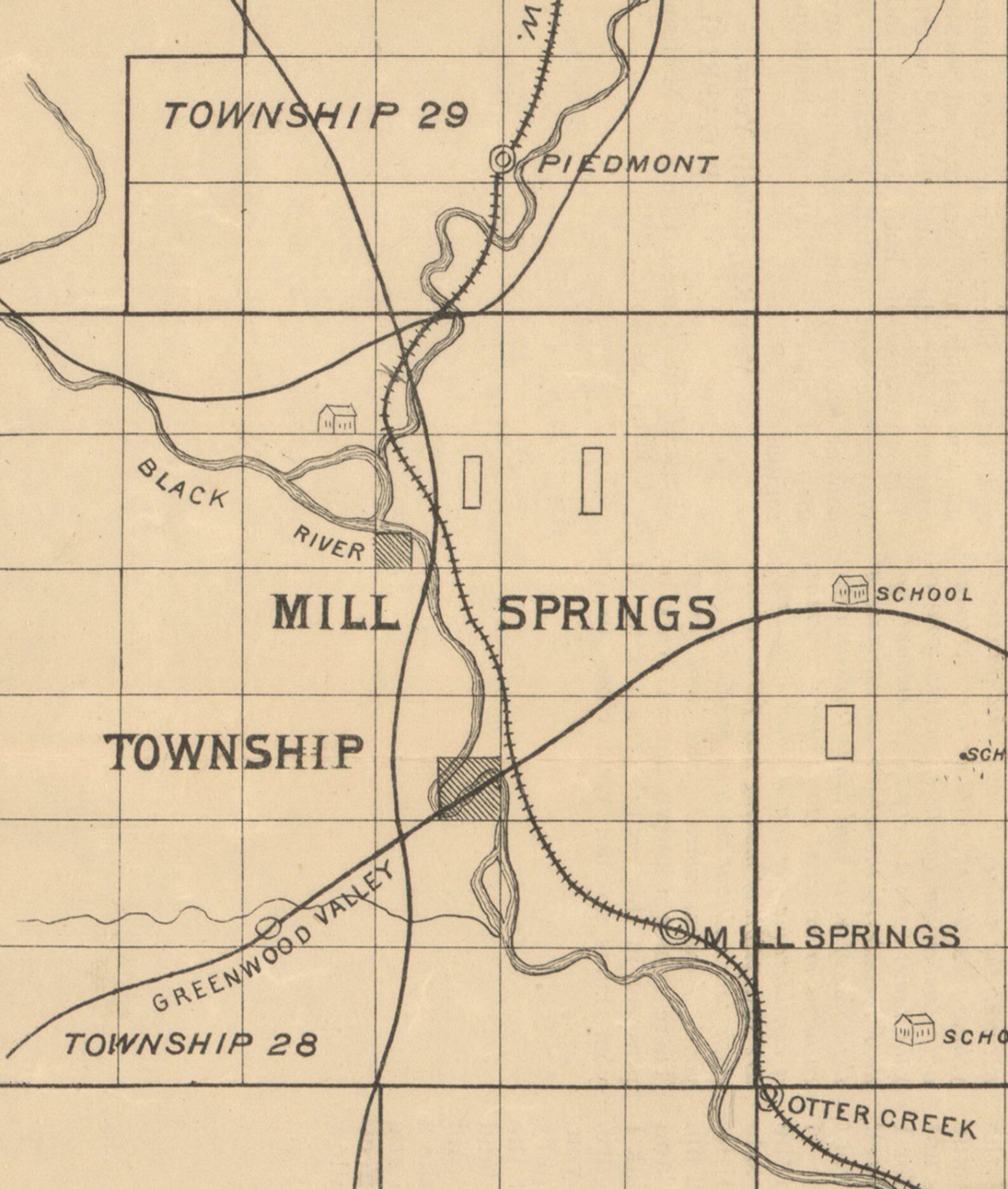 Wayne County Missouri 1882 - Old Wall Map With Township Names - Reprint ...