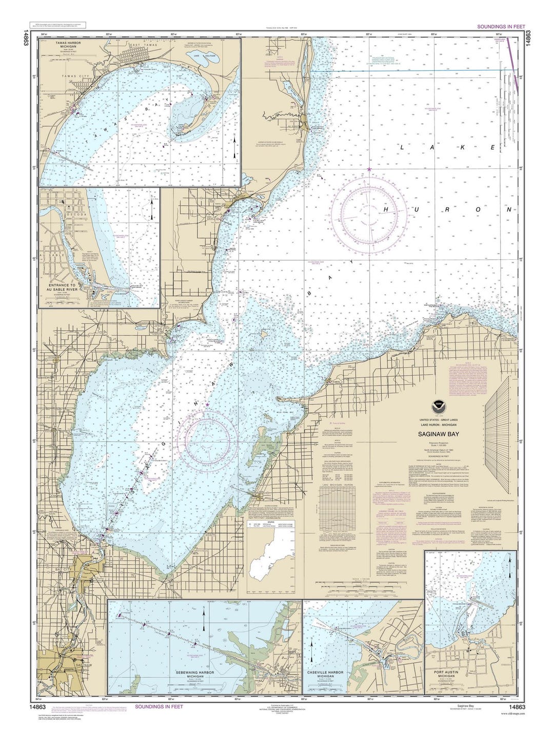 Tawas Harbor - 2020 - Saginaw Bay - Entrance to Au Sable River - Bay ...