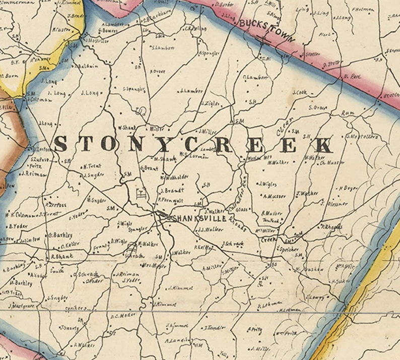 Somerset County Pennsylvania 1860x Old Wall Map with - Etsy.de