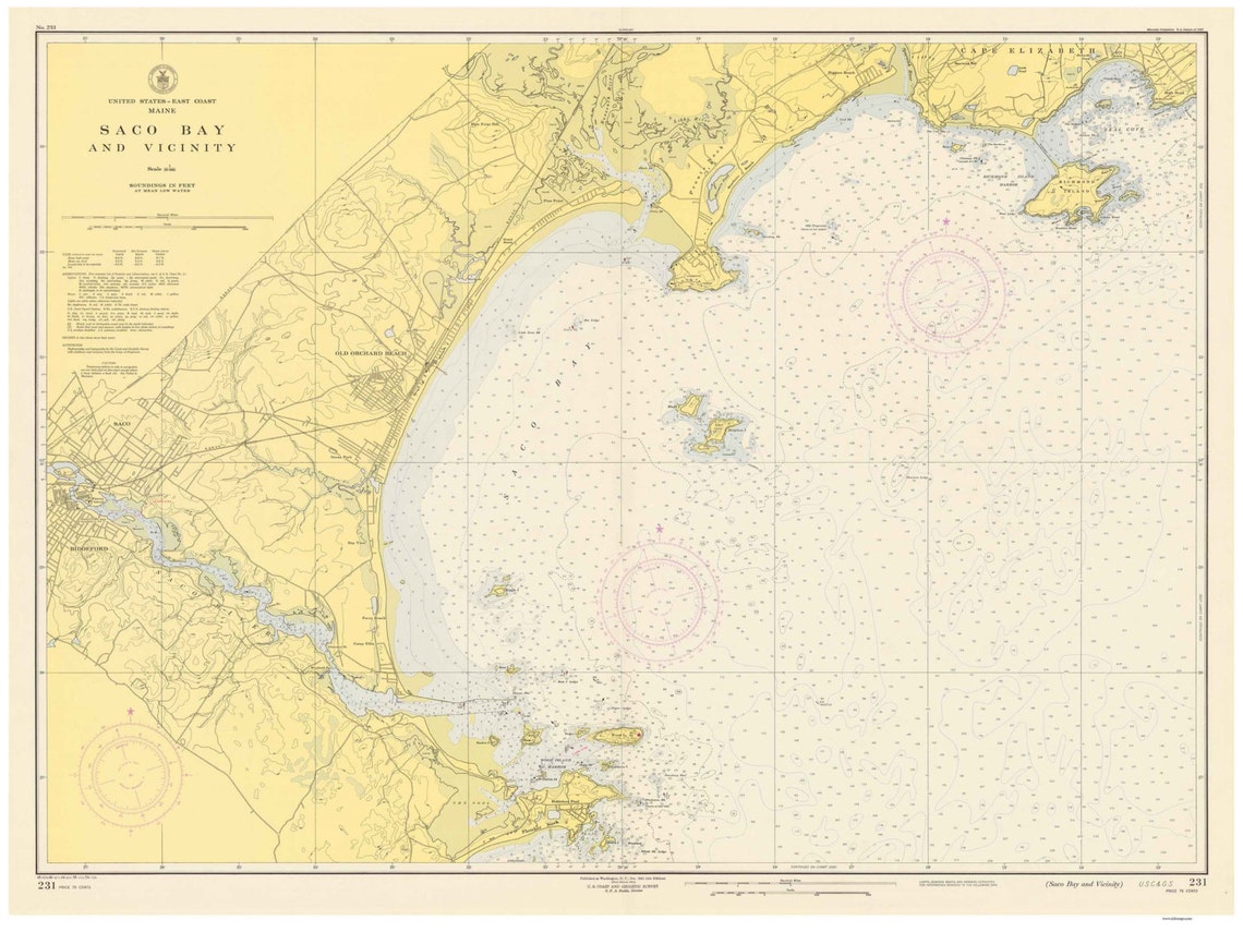 Saco Bay and Vicinity Biddeford Higgins & Old Orchard Beach - Etsy