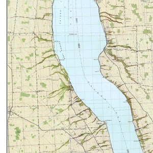 Cayuga Lake (blue Water) - Ca. 1943 USGS Old Topographic Map Custom ...