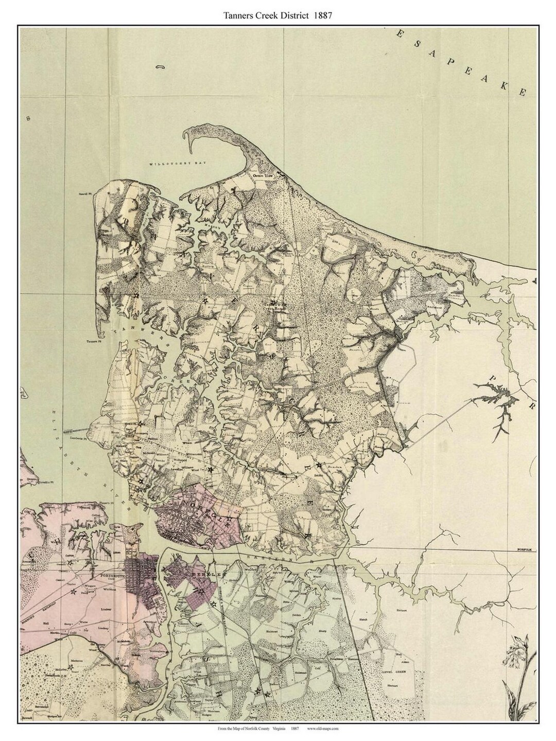 Tanners Creek District 1887 Old Town Map With Homeowner Names - City of ...
