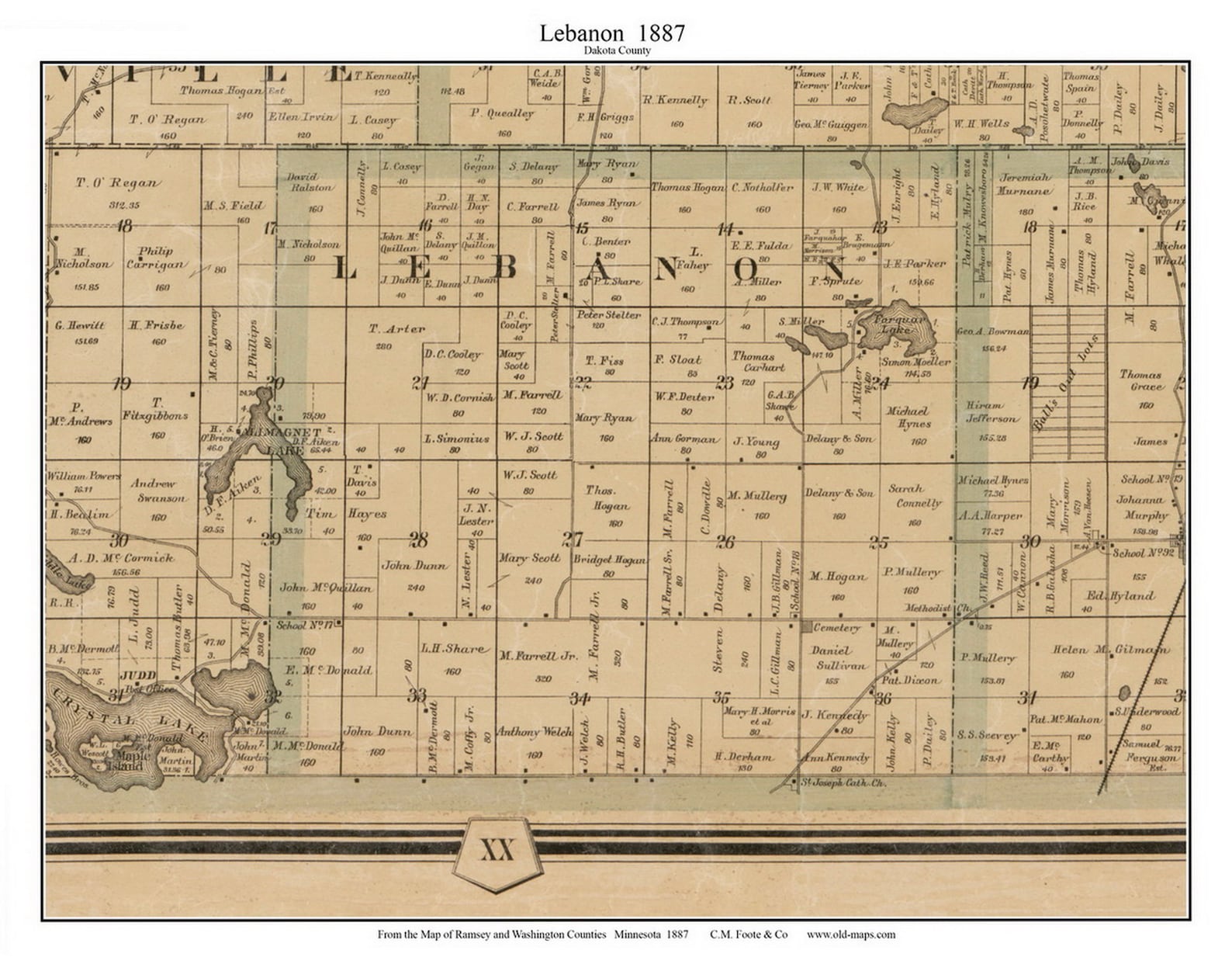 Lebanon 1887 City of Hudson Old Town Map With Homeowner Names Minnesota ...