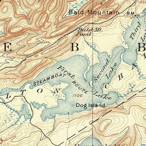 Fulton Chain Lakes 1903 USGS Old Topographic Map - Reprint - Custom ...
