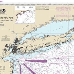 Approaches to New York Nantucket Shoals Five Fathom Bank - Etsy