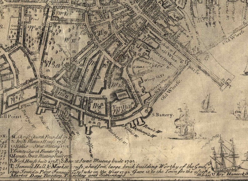 Boston 1769 Map by William Price Reprint | Etsy