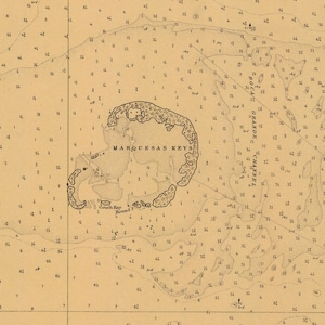 Sand Key to Rebecca Shoal - 1913 Marquesas Keys Florida - Nautical Map ...