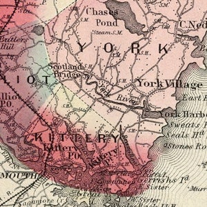 York County Maine 1862 - Old Map Custom Print - Old Roads - House ...