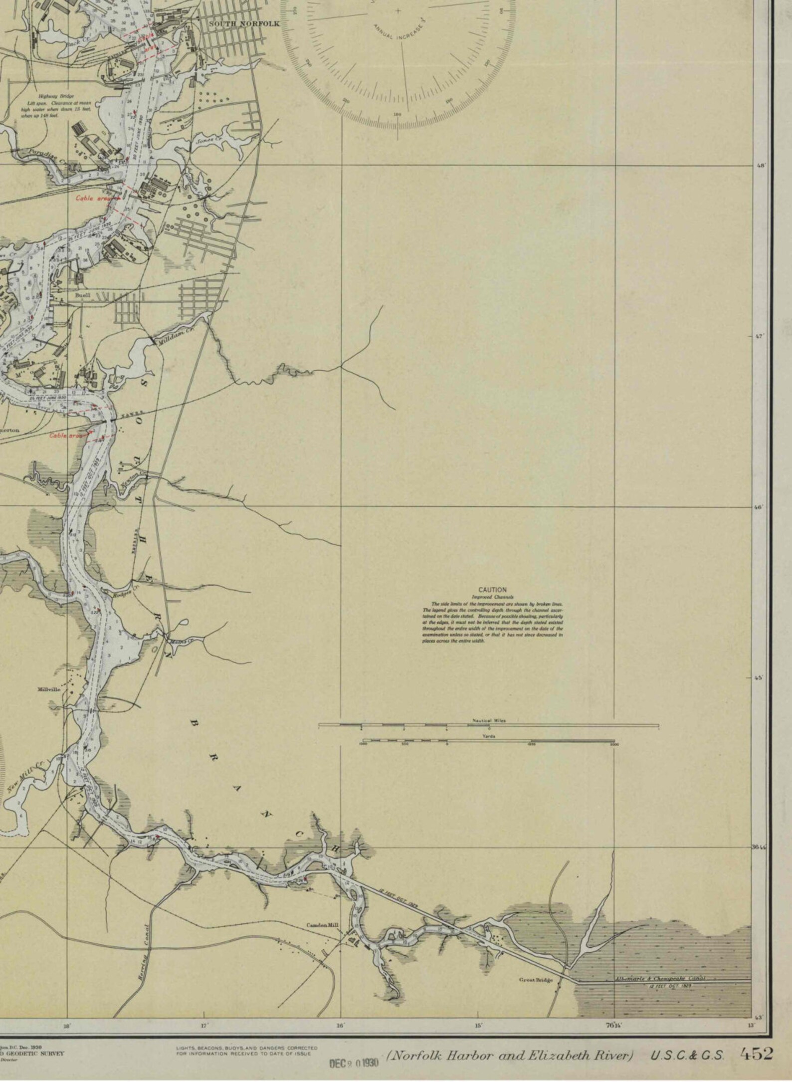 Norfolk Harbor and the Elizabeth River - 1930 Nautical Map - Virginia ...