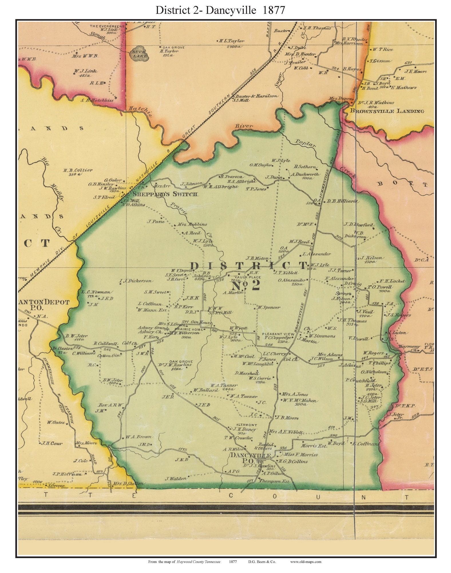 District 2 Dancyville 1877 Old Town Map With Homeowner Names - Etsy