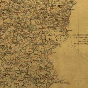 King George County Virginia 1864 Old Wall Map With Homeowner Names ...