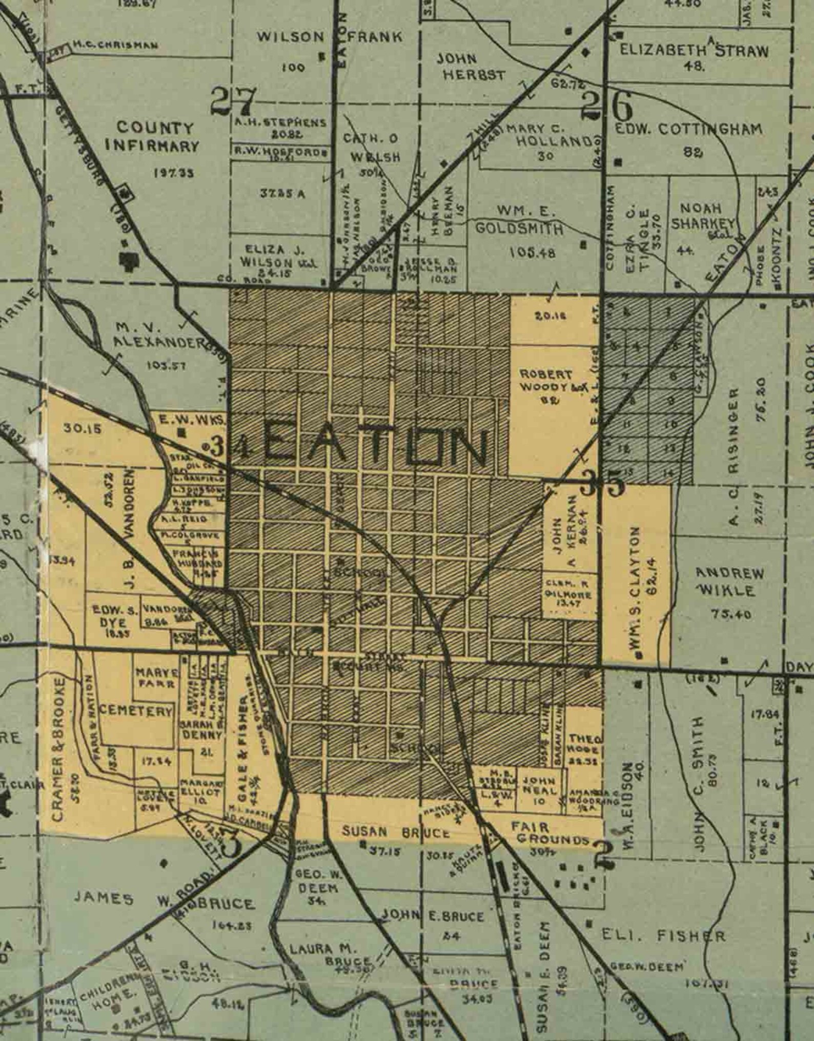 Preble County Ohio 1897 Old Wall Map Reprint With Homeowner - Etsy UK