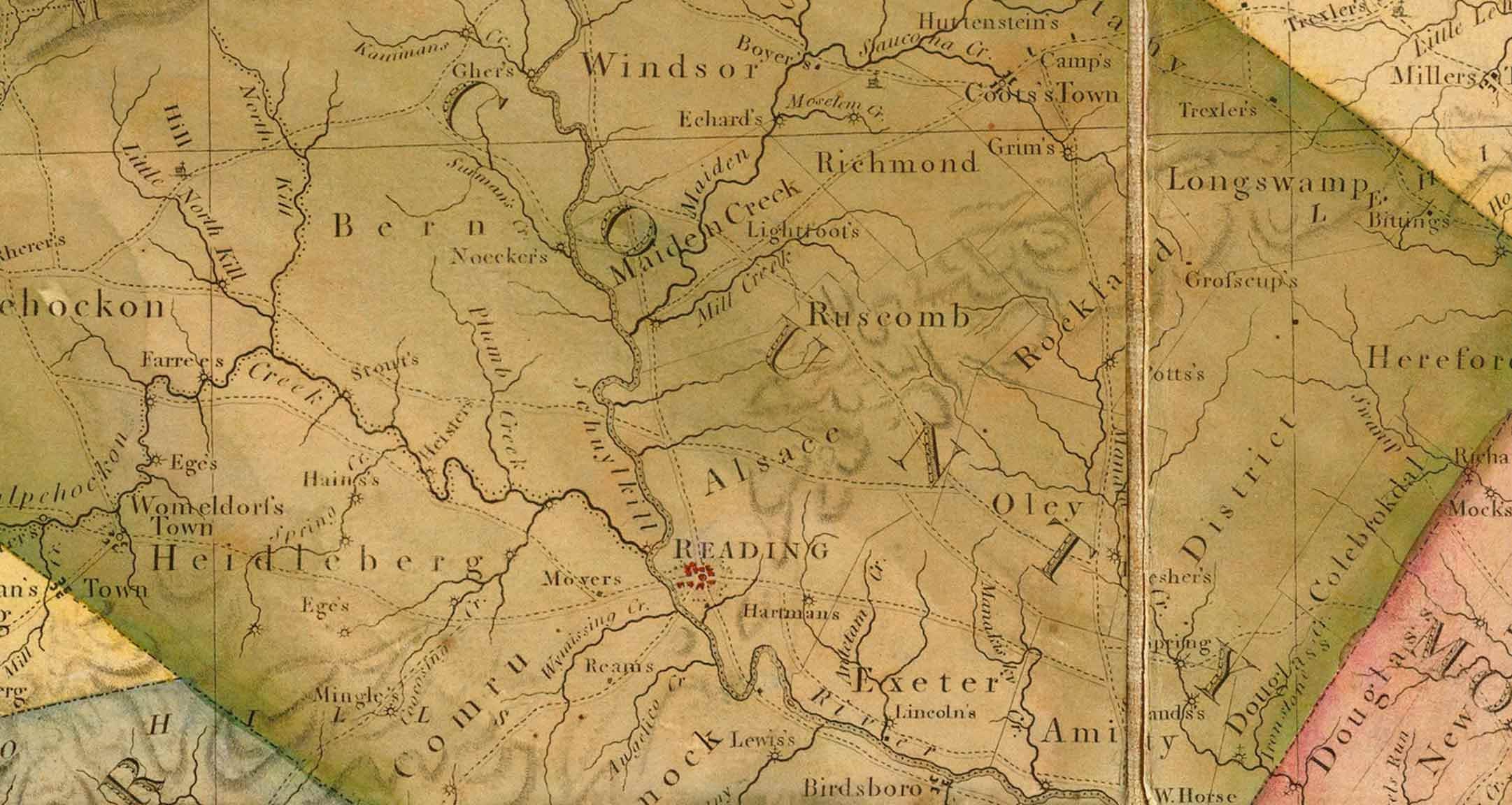 Pennsylvania 1792 Old State Map Howell Early Roads - Reprint - Etsy