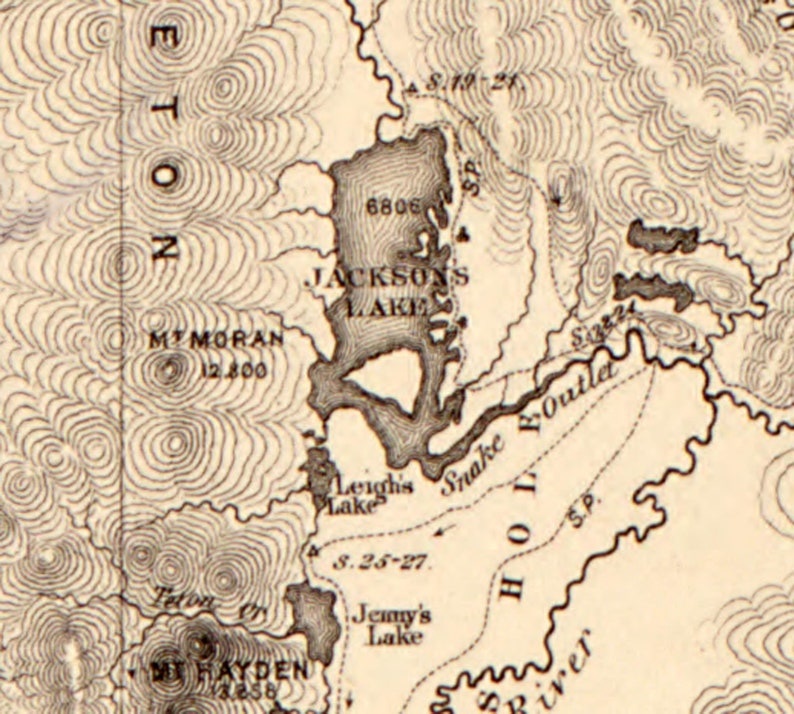 Sources of the Snake River Ca 1870 - Geological Survey Old Map Reprint ...