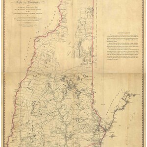 New Hampshire 1784 State Map - Samuel Holland - a Detailed Early Map - Etsy