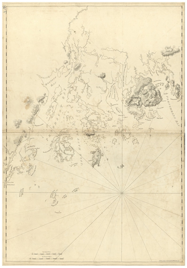 Mount Desert Island - Frenchman's Bay, Maine 1776 Map - Revolutionary ...