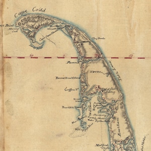 Cape Cod 1775 Map - Blaskowitz - Reprint Excerpted From a Larger ...