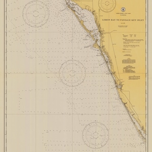 Lemon Bay to Passage Key Inlet 1930 Nautical Map Sarasota Venice Anna ...