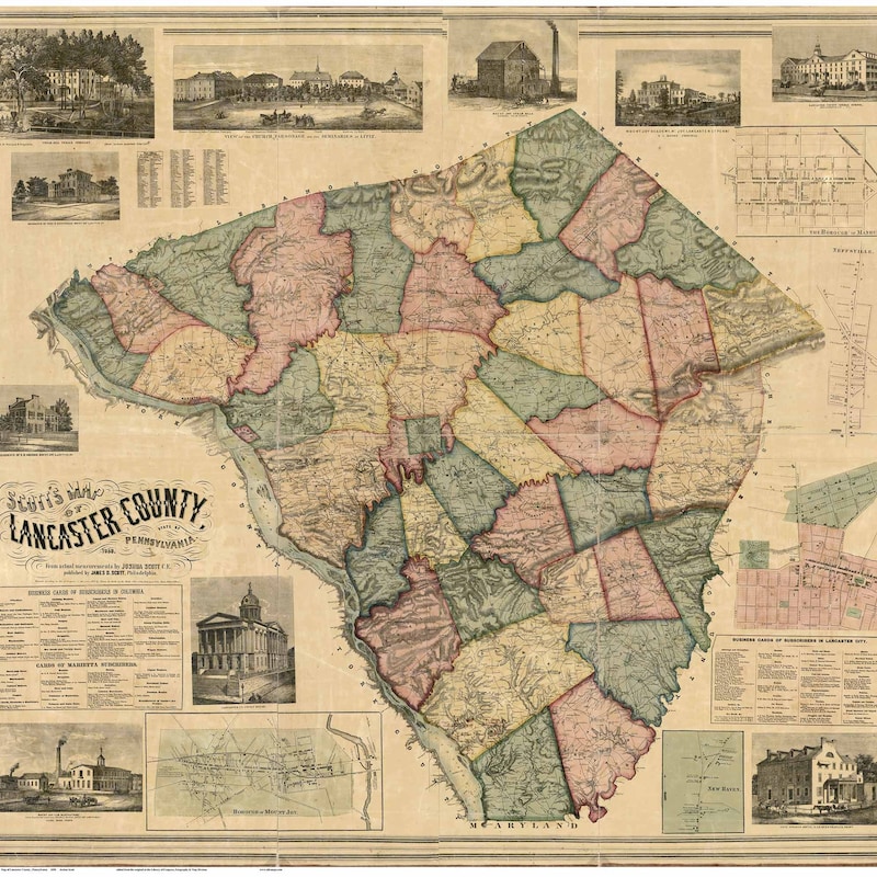 Antique Lancaster Pa Maps - Etsy