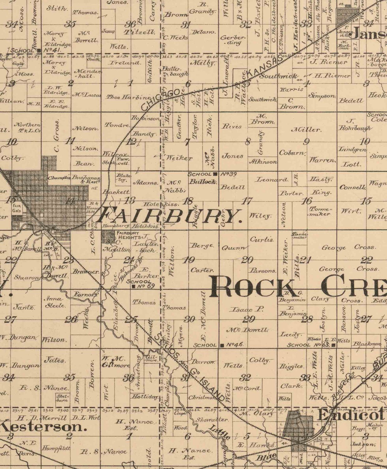 Jefferson County Nebraska 1889 Old Wall Map Reprint with | Etsy