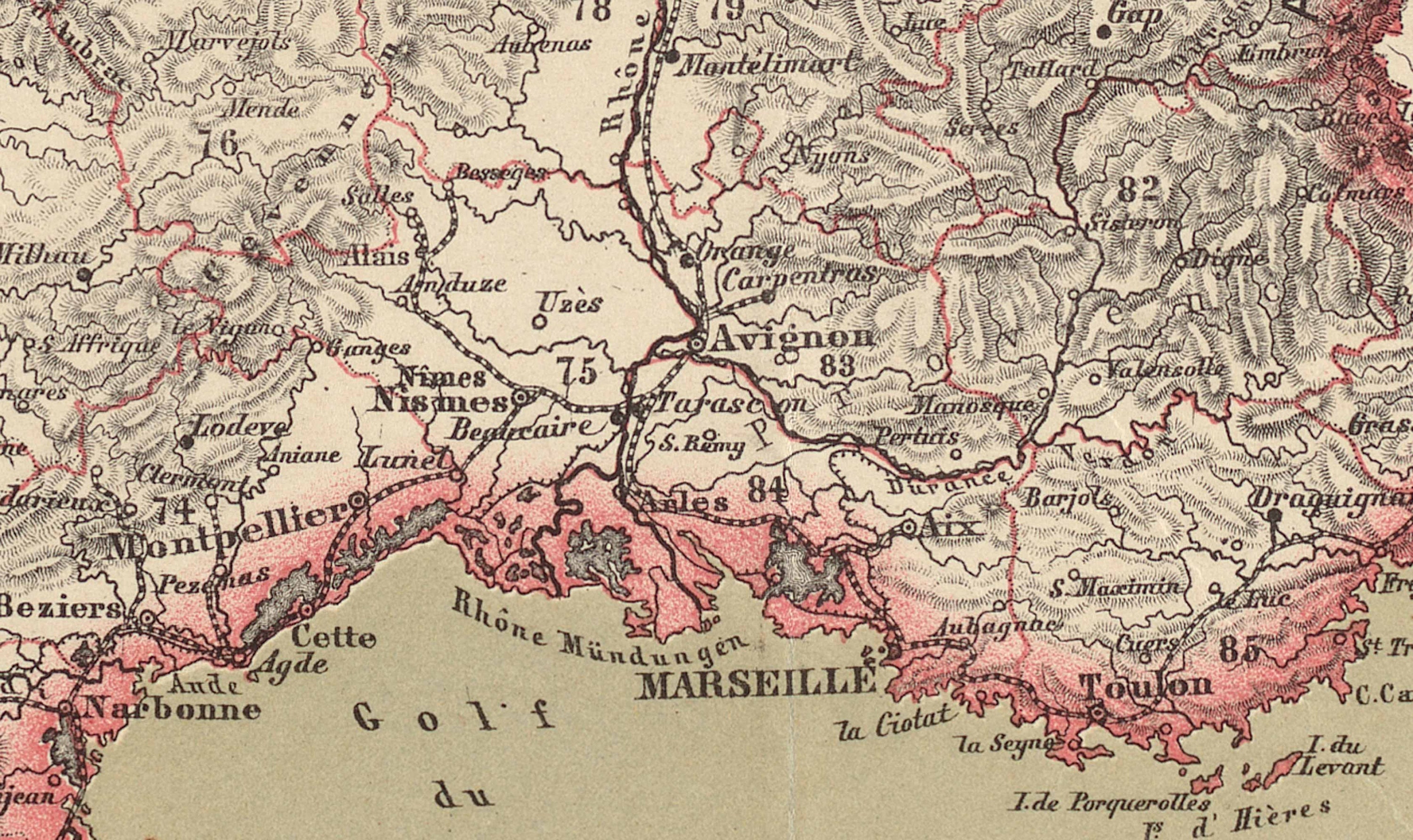 France 1871 German Map of France With Detailed Topography - Etsy UK