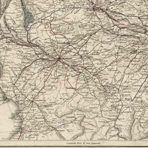 Scotland 1855 Old Map - Hall - Railroads & Ferries - Reprint - Etsy