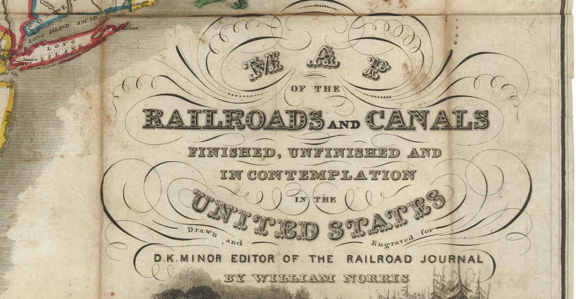 The United States of America 1834 Railroads Map - USA Map RR Reprint ...