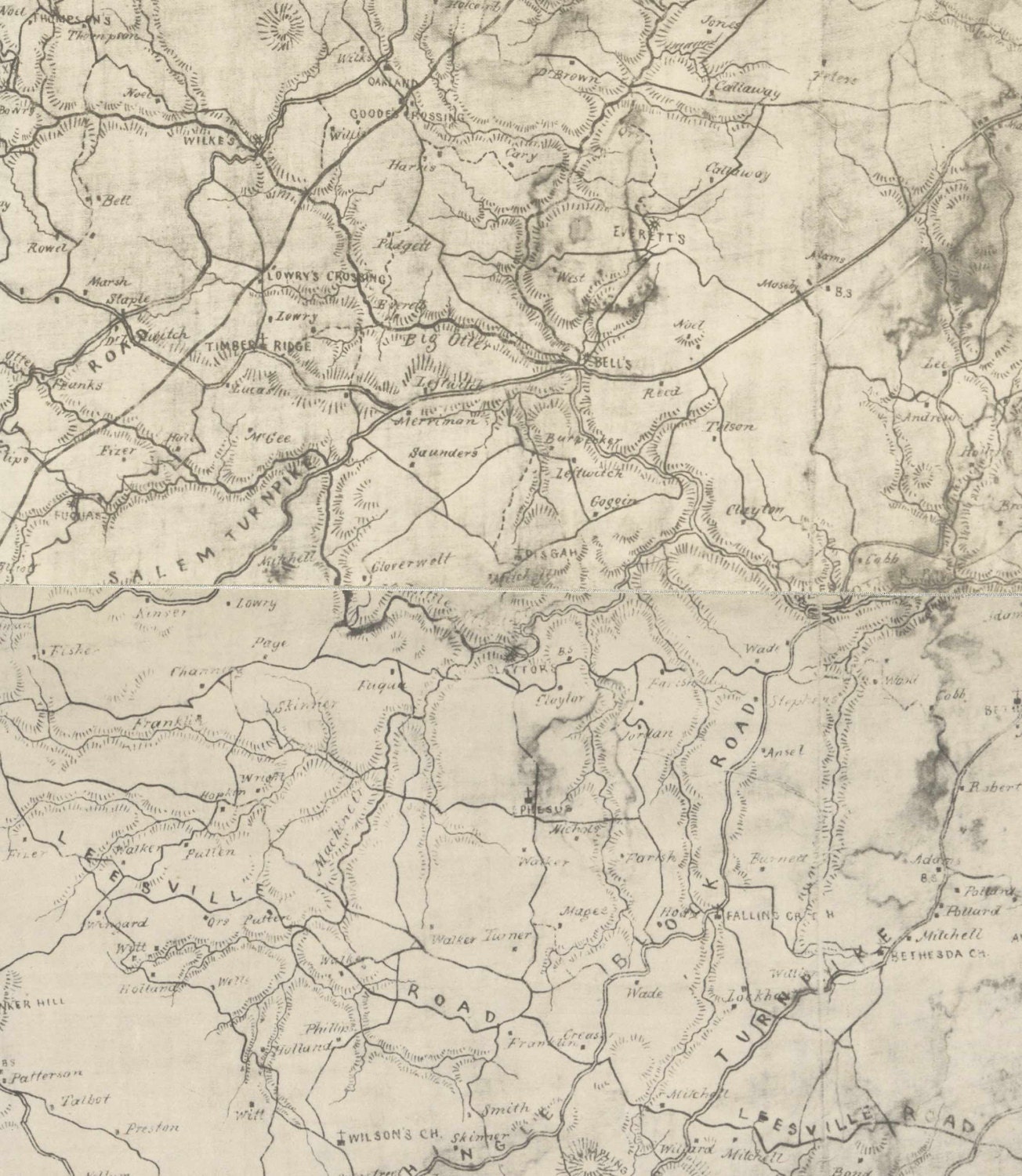 Bedford County Virginia 1864 Old Wall Map With Homeowners - Etsy