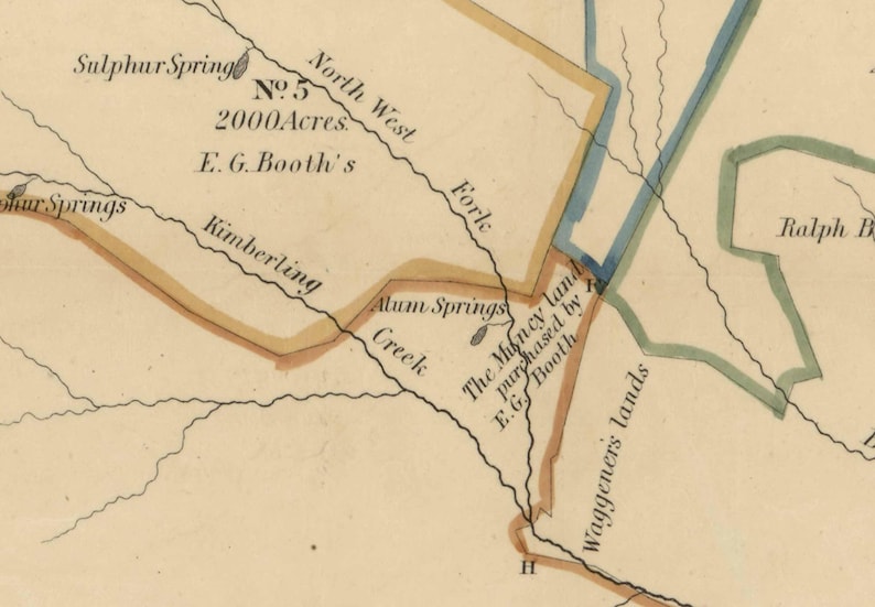 Bland County Virginia 1866 - Old Wall Map With Homeowner Names Reprint ...