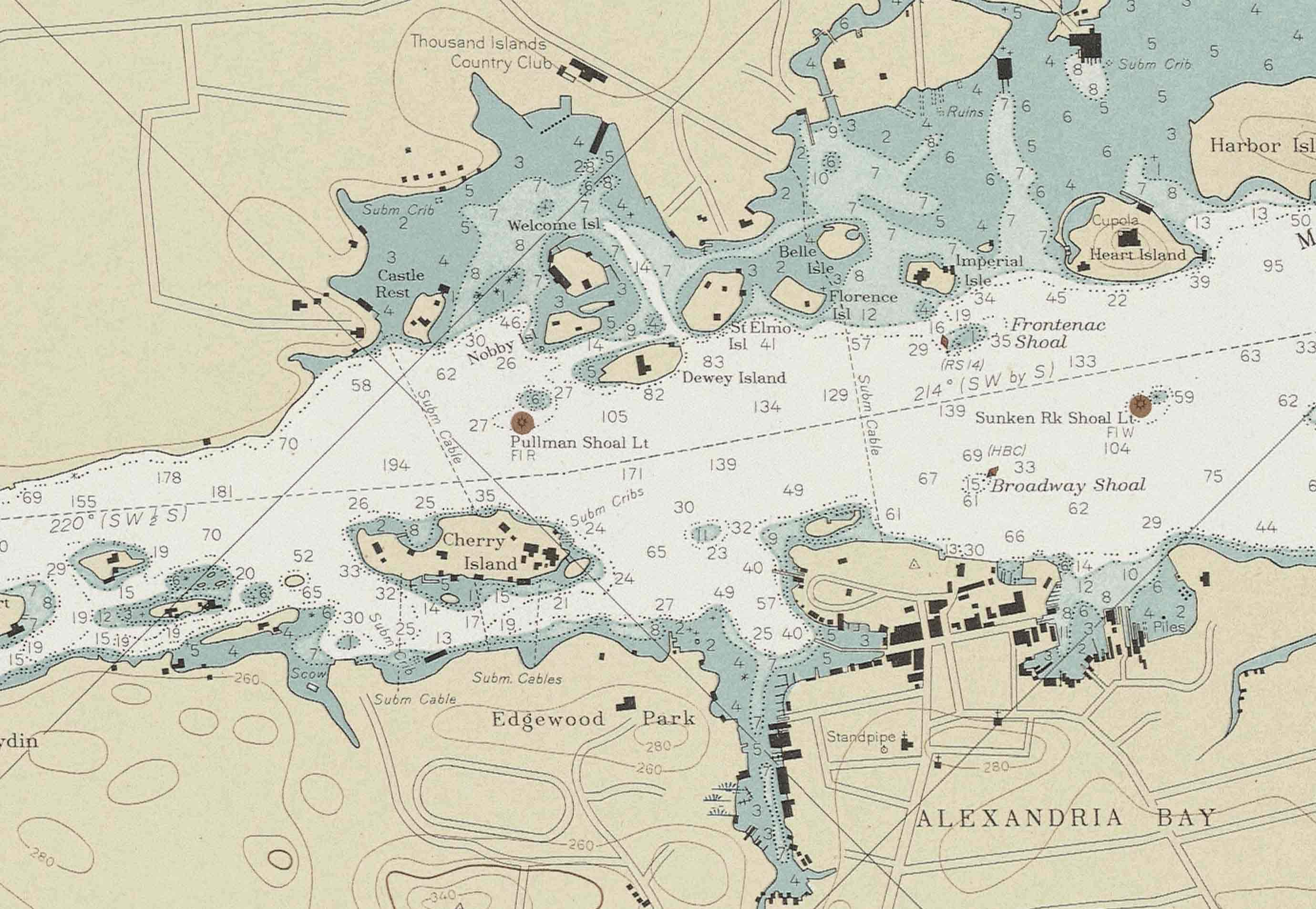 Alexandria Bay 1946 Nautical Chart Custom St Lawrence River - Etsy