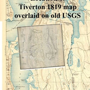 Tiverton Rhode Island 1819 Map House Locations Land Features National ...