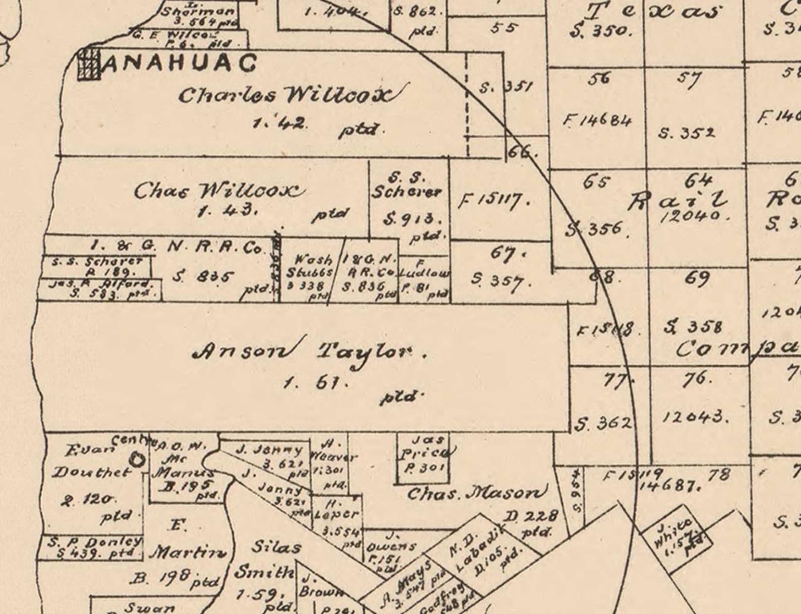 Chambers County Texas 1879 Old Wall Map Reprint With Land - Etsy