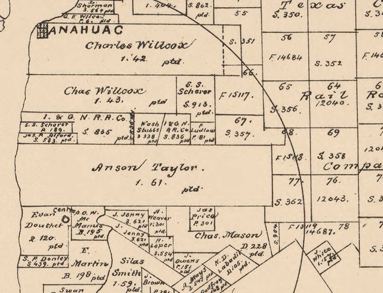 Chambers County Texas 1879 Old Wall Map Reprint With Land - Etsy