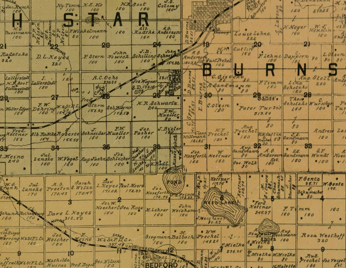 Brown County Minnesota 1900 Old Wall Map Reprint With - Etsy UK