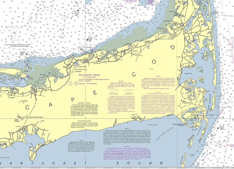 Cape Cod Bay 2013 Nautical Map Duxbury Plymouth - Etsy