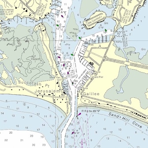 Point Judith Harbor RI - 2013 Nautical Map by the USCGS - Reprint ...