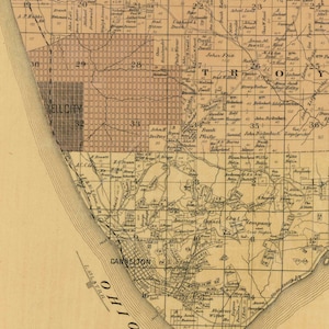 Perry County Indiana 1894 - Old Wall Map Reprint With Landowner Names ...