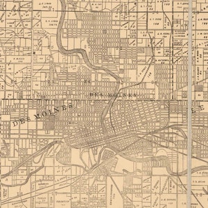 Polk County Iowa 1895 Old Wall Map With Landowner Names Farm Lines ...