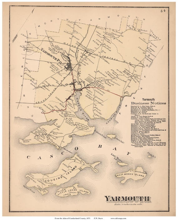 Map Of Cousins Island Maine