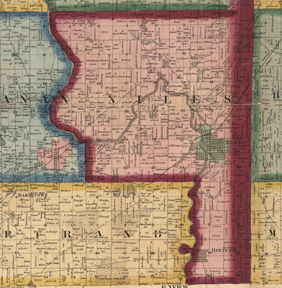 Map Of Berrien Cass Counties In Michigan Apportionment Map | Cass