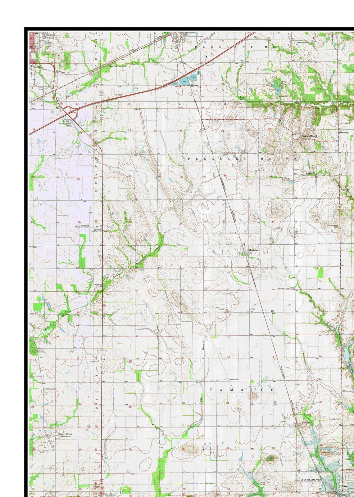 Carlyle Lake 1974 USGS Old Topographic Map Custom Composite - Etsy