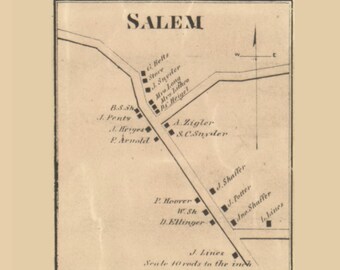Salem Village Map - Etsy