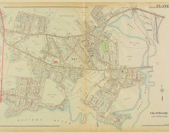 Old Beverly Map - Etsy