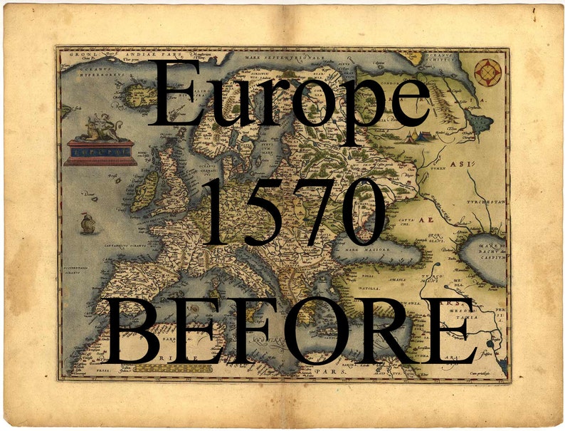 Europe Antique Map 1570 Map by Ortelius Reprint - Etsy