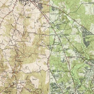 Washington DC Area 1951 Old Topographic Map USGS Custom Composite ...