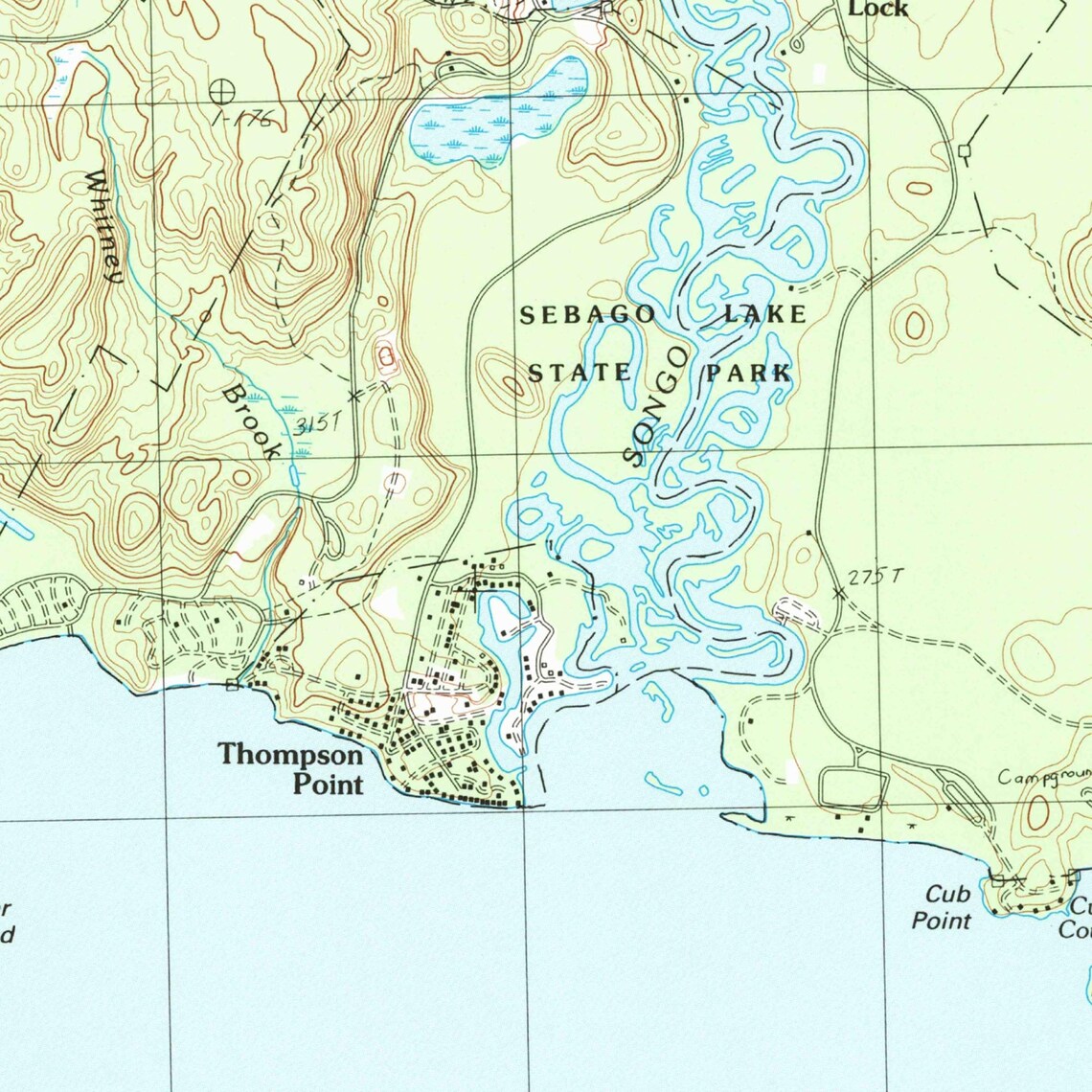 Sebago Lake 1984 Old Topographic Map USGS Custom Composite - Etsy